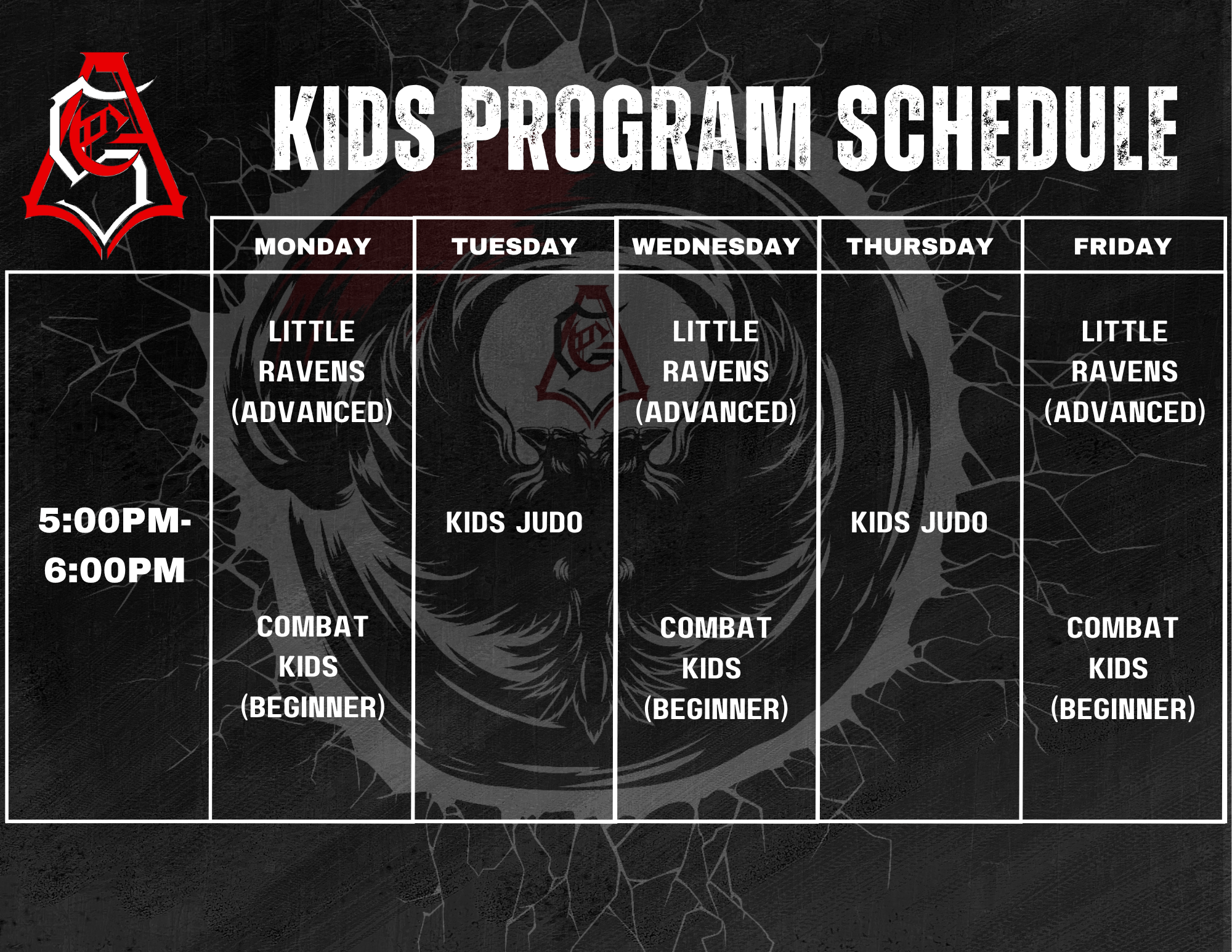 Schedule | Combat Sports Academy